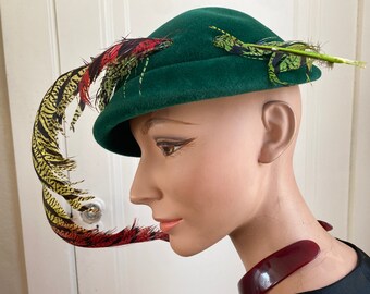 Green Velvet Hat | Etsy