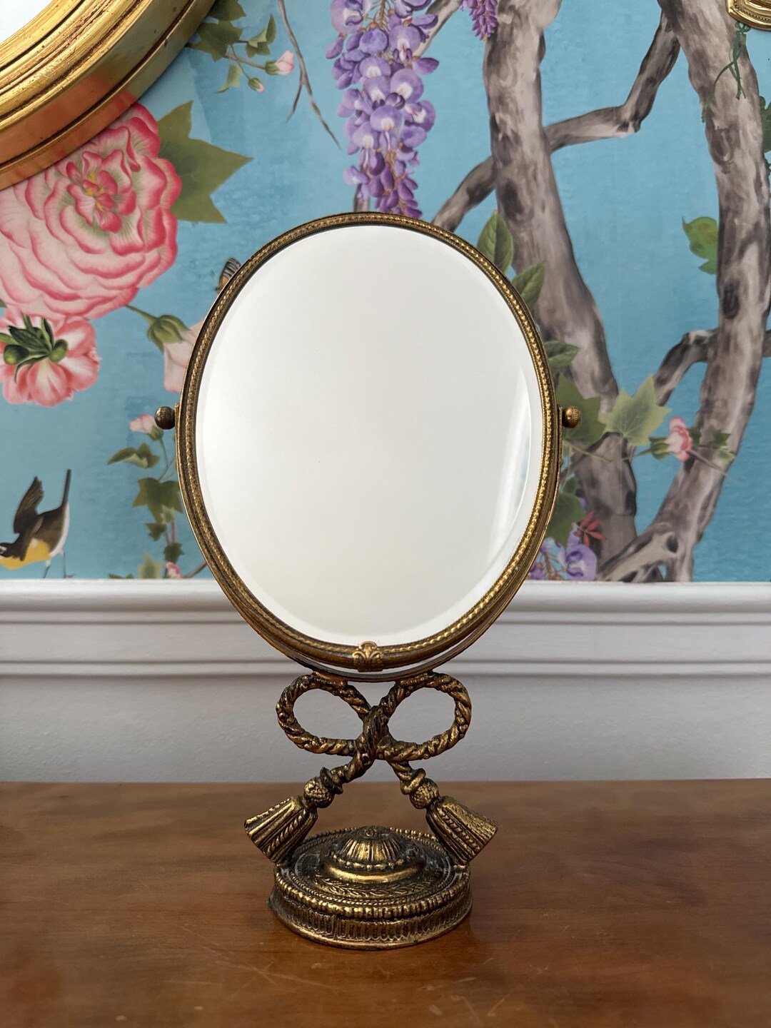 Stylebuilt Rope Tassel Swivel Mirror With Magnifying Side - Etsy