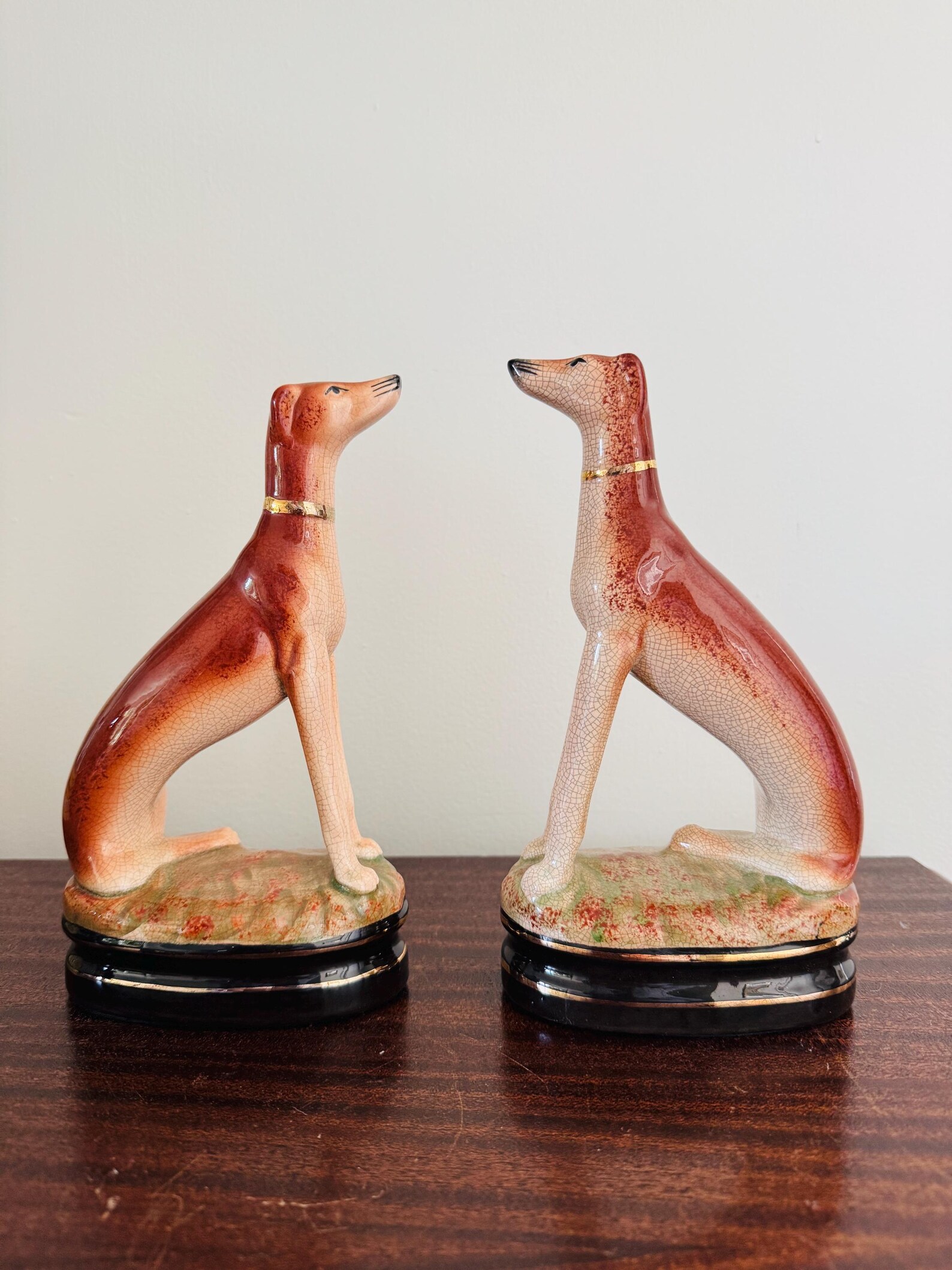 Fitz & Floyd Sable Brown Whippet Dog Statues a Pair - Etsy