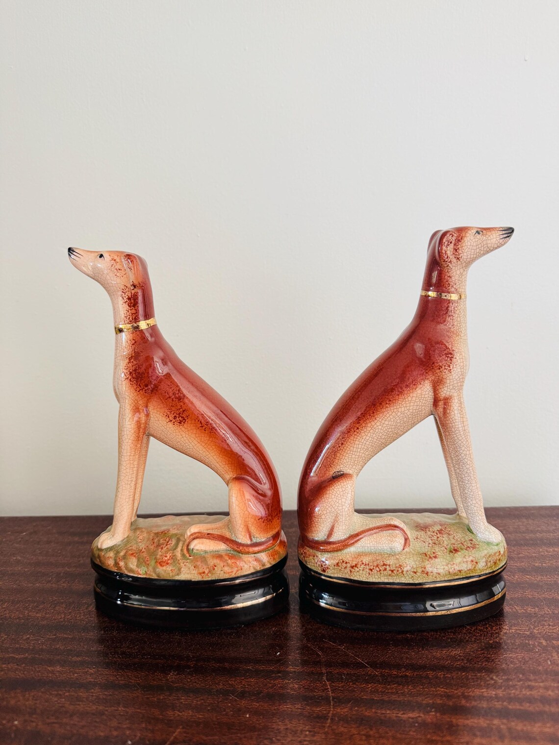 Fitz & Floyd Sable Brown Whippet Dog Statues a Pair - Etsy