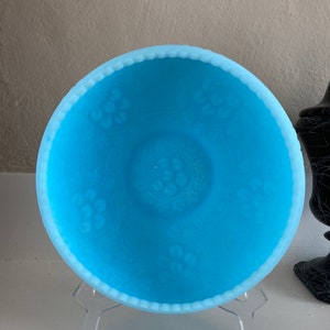 Fenton Orange Tree Cherry Chain Blue Satin Glass Centerpiece - Etsy