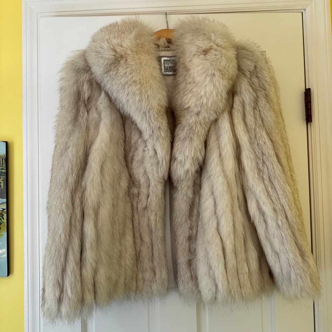 Vintage Saga Blue Fox Fur Coat Size Medium - Etsy