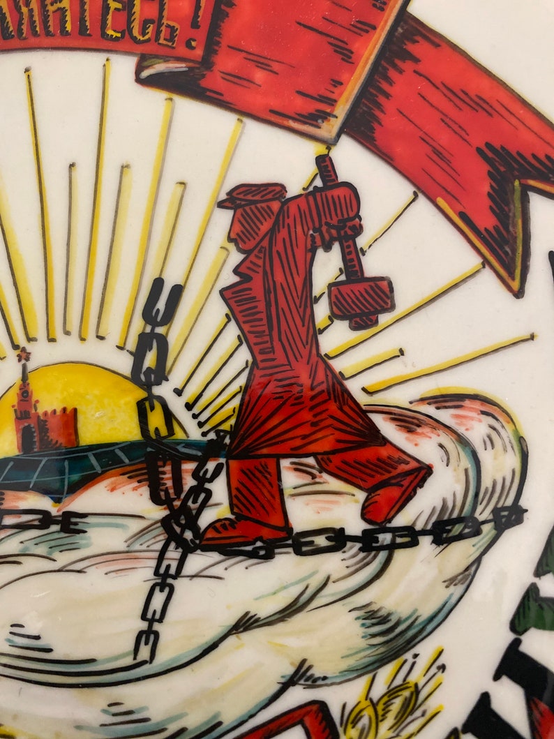 Soviet Propaganda Porcelain Plate - Etsy