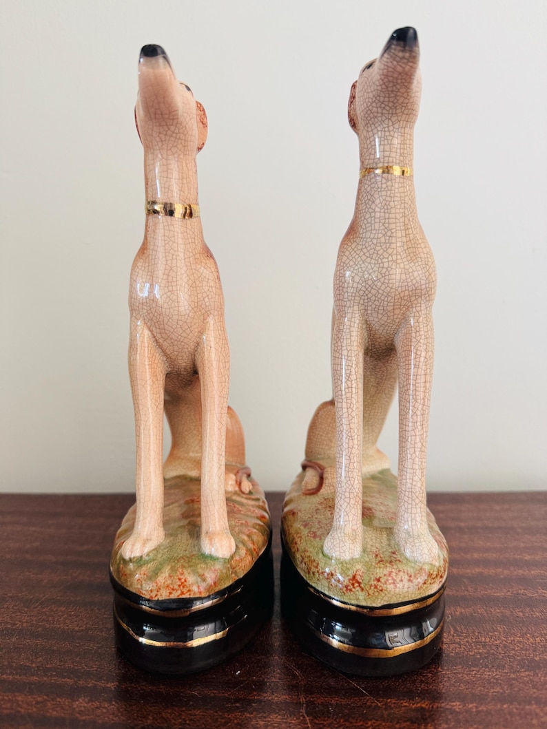 Fitz & Floyd Sable Brown Whippet Dog Statues a Pair - Etsy