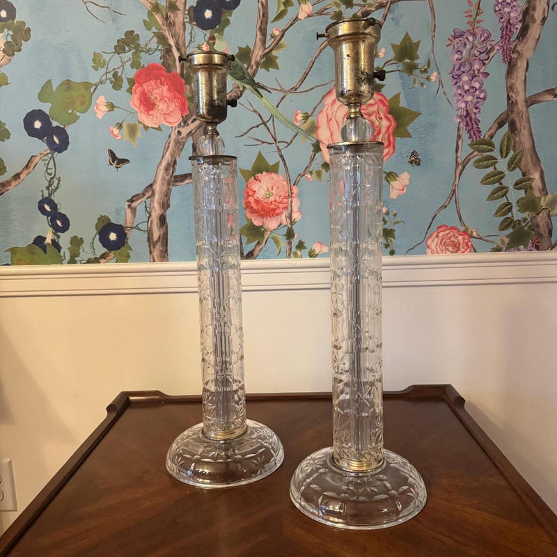 Glass Column Lamp - Etsy