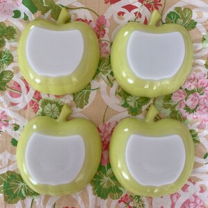 Midcentury Hazel Atlas Apple Chartreuse Green Milk Glass Bowl Set of 8 ...