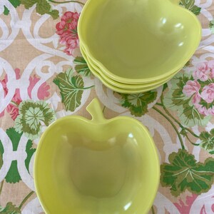 Midcentury Hazel Atlas Apple Chartreuse Green Milk Glass Bowl Set of 8 ...