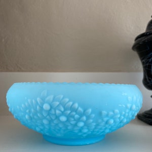 Fenton Orange Tree Cherry Chain Blue Satin Glass Centerpiece - Etsy