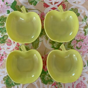 Midcentury Hazel Atlas Apple Chartreuse Green Milk Glass Bowl Set of 8 ...