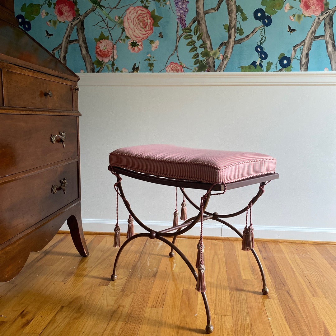 Vintage Bombay Company Upholstered Vanity Bench - Etsy