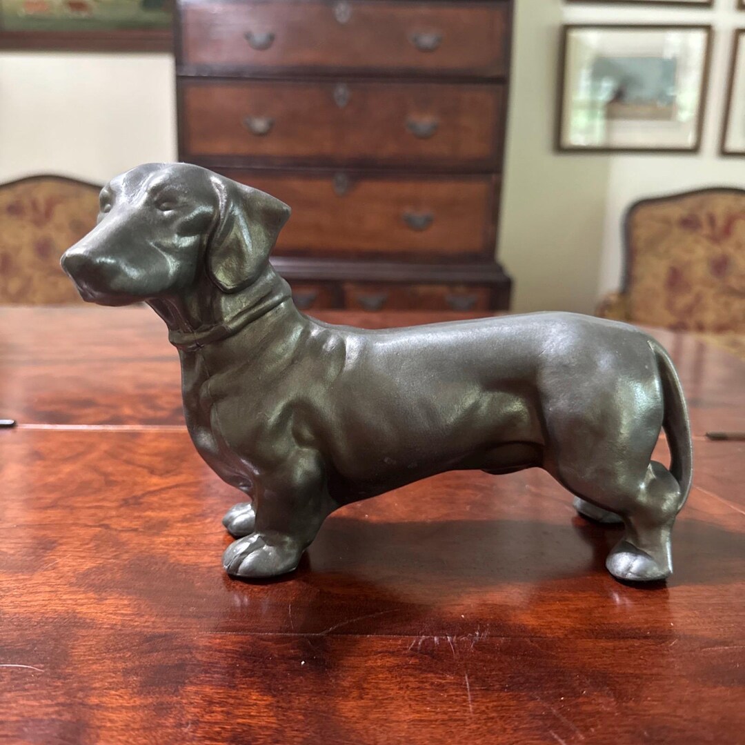 Vintage Dachshund Silver Metal Figurine - Etsy