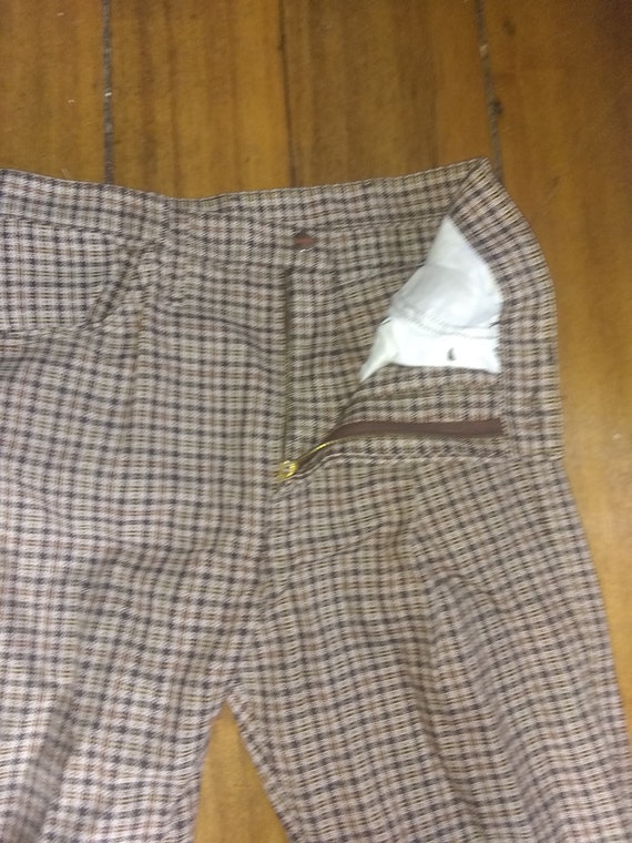 Wrangler 1970 plaid Vintage deadstock disco men jean … - Gem