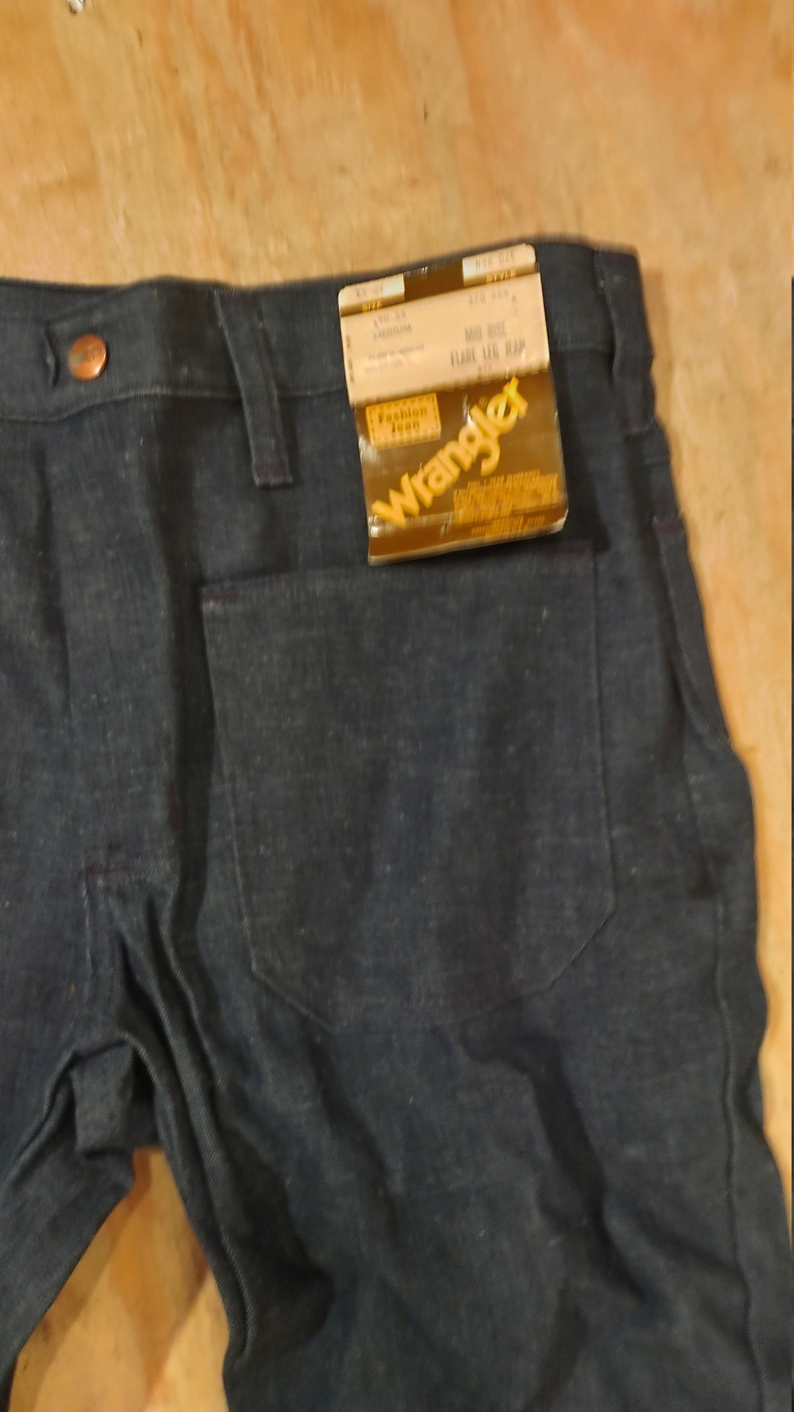 Wrangler Deadstock Vintage Denim Patch Pocket Pant 1970 Unwashed Jean ...