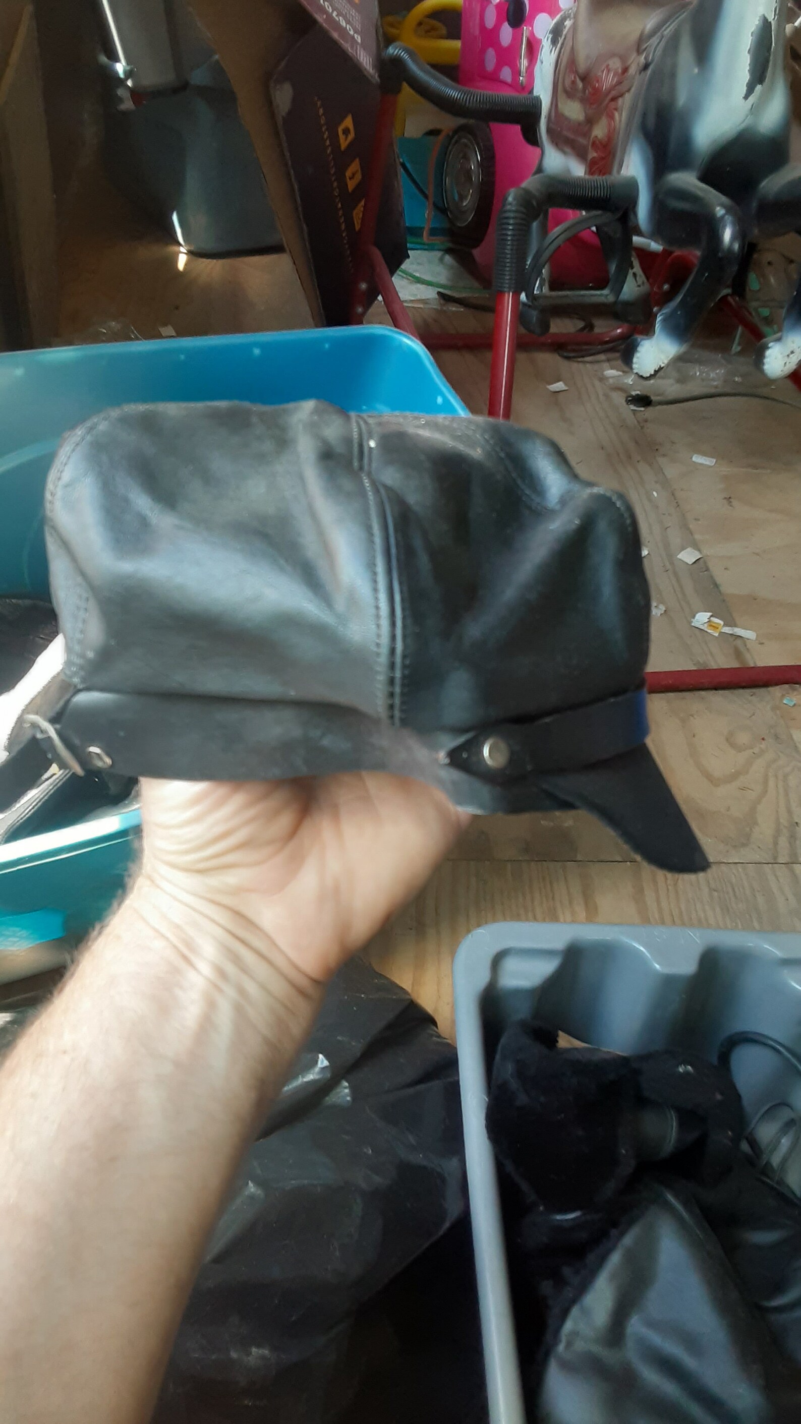 Deadstock Vintage Leather Hat Bando Biker Motorcycle Gangster - Etsy