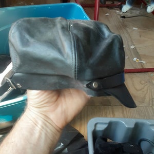 Deadstock Vintage Leather Hat Bando Biker Motorcycle Gangster - Etsy