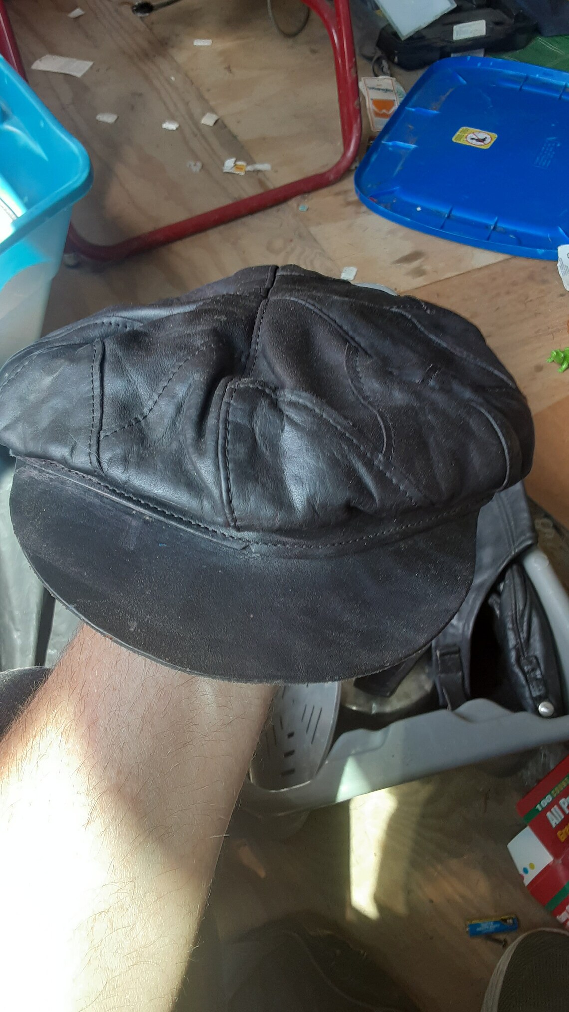 Deadstock Vintage Leather Hat Bando Biker Motorcycle Gangster New 1970 ...