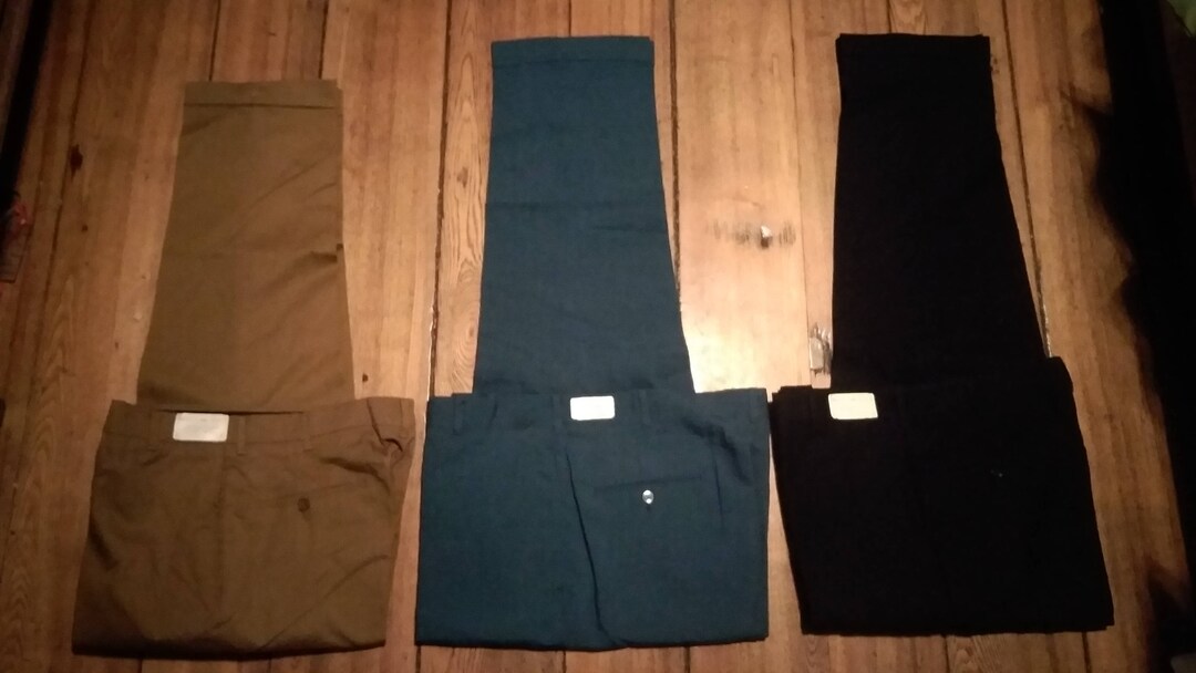 Ivy Deadstock Slim Prest Fit Twill Vintage Slax Cuffed Men's Pants Peg ...