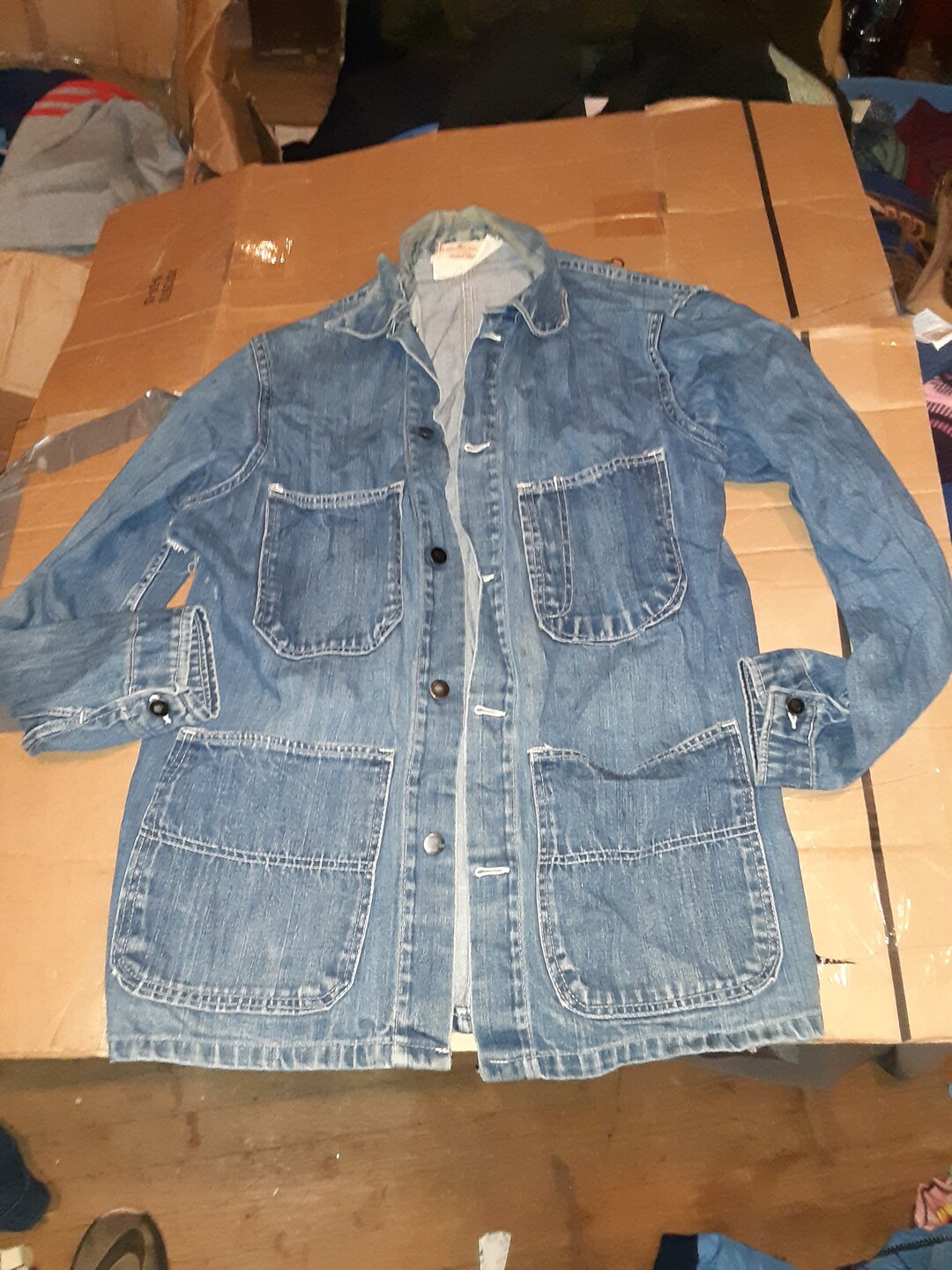 Universial Stonecutter Chore Railroad Work Vintage Denim Jean Jacket Coat Made Usa Men 42 ...