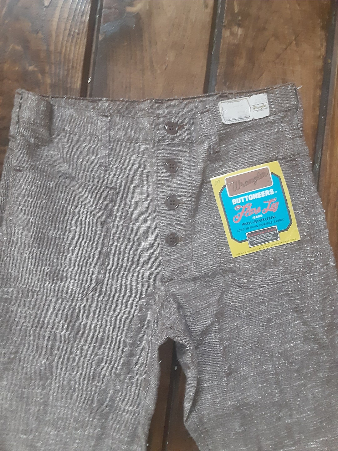 Vintage Deadstock Nos Wrangler Buttoneers Button Fly Bell Bottom 2 Tone ...