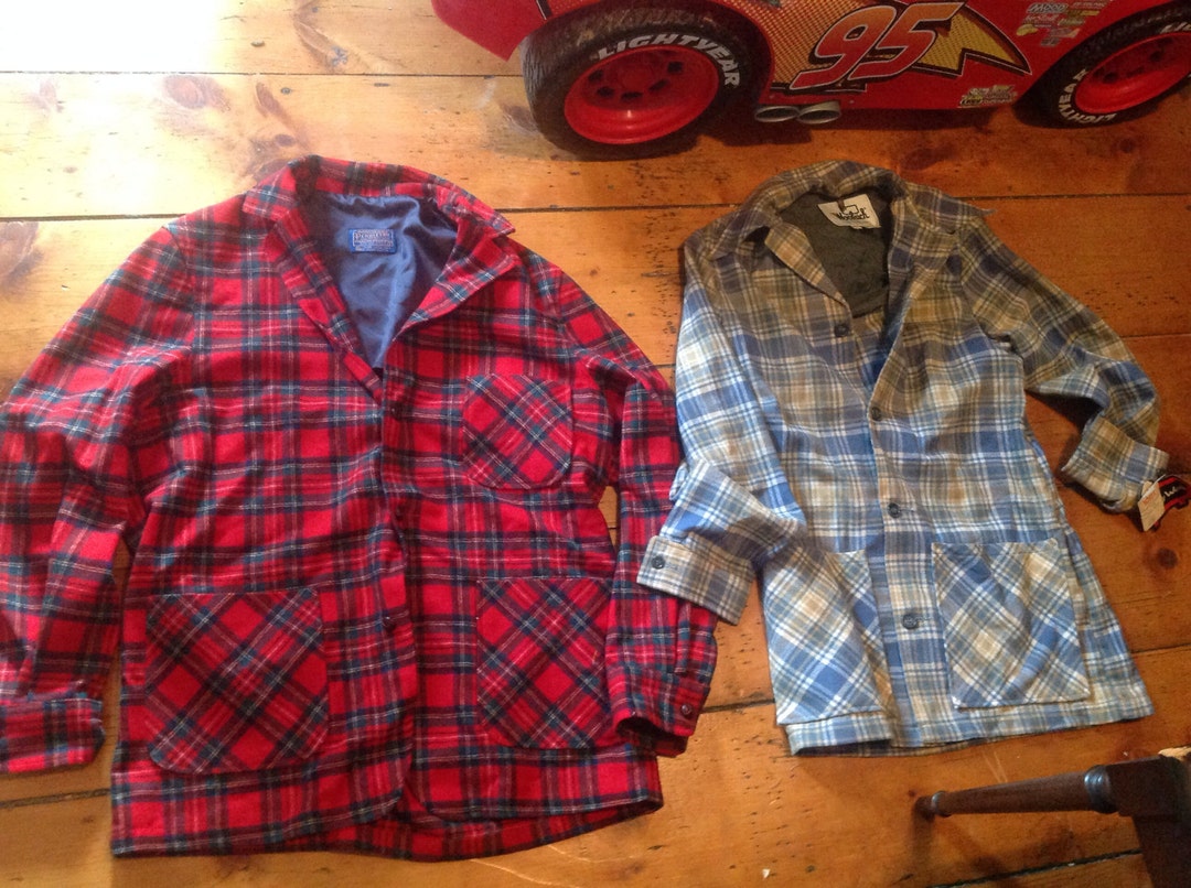 Vintage Pendleton Shirt Jacket Coat Men's Large Made USA Wool Heavy ...