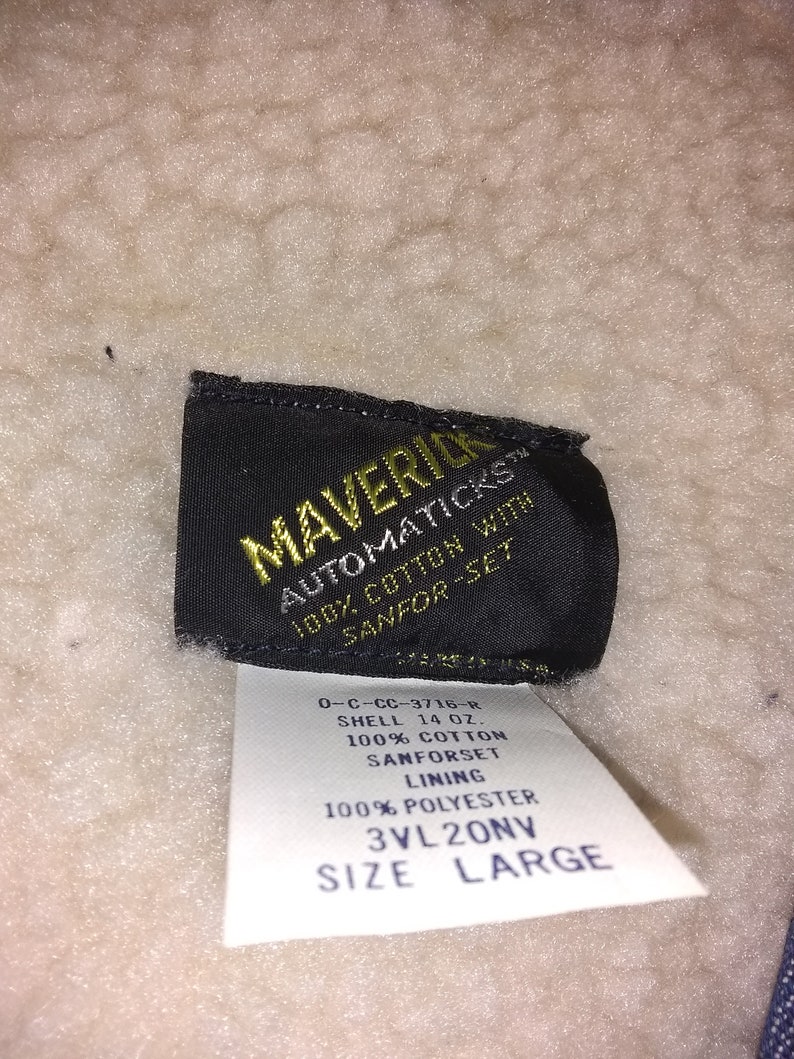 Maverick Deadstock Vintage Sheep Lined Vest 1970's Denim Unwashed Rigid ...