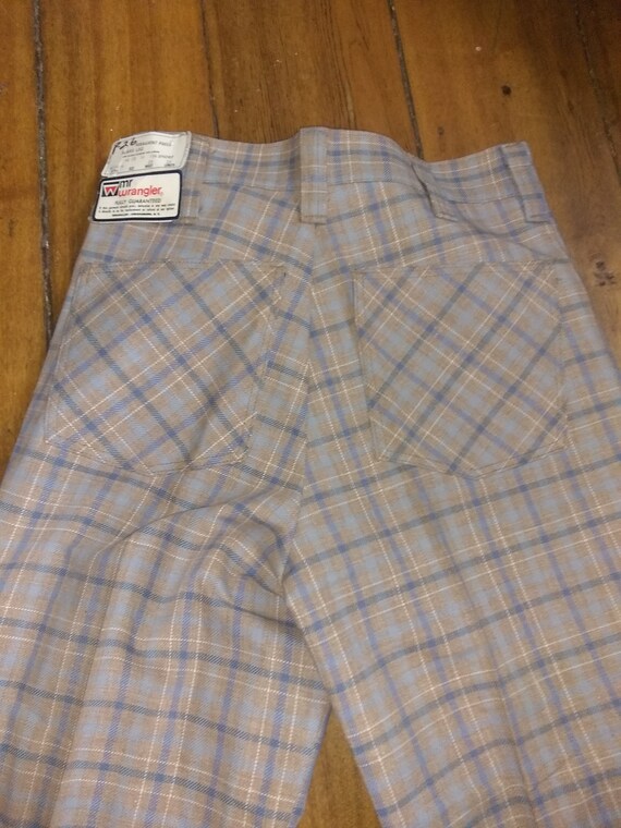 Wrangler 1970 plaid Vintage deadstock disco men jean … - Gem