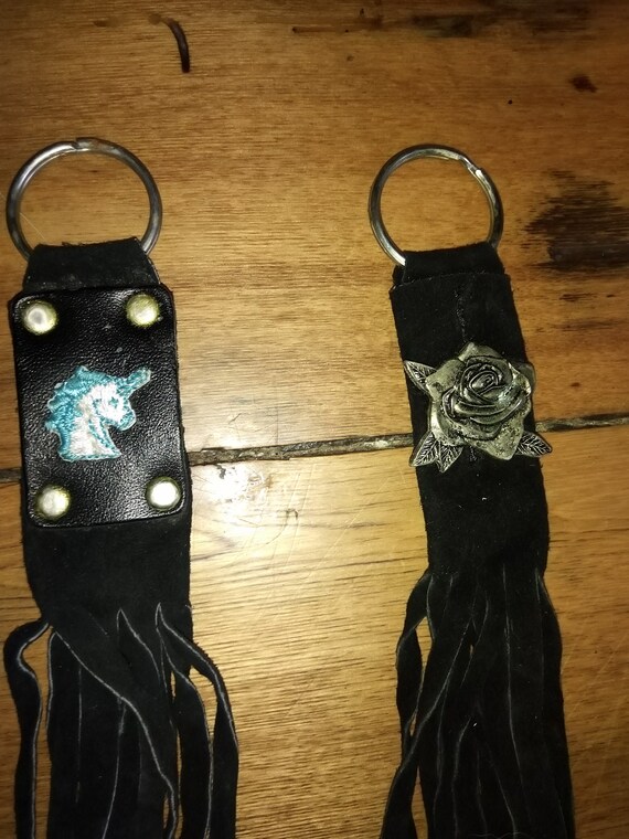 Vintage deadstock motorcycle key chains suede leather… - Gem