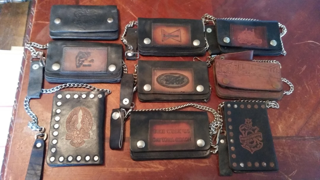 Vintage Leather Harley Davidson Wallets Deadstock 1970's Bag Leather ...