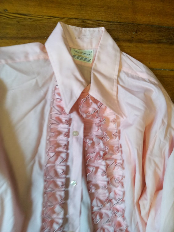 Vintage pink ruffle tuxedo tux shirt boys 10 11 12 13… - Gem