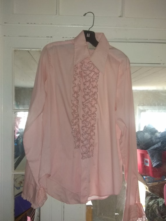 Vintage ruffle tuxedo tux shirts men's 1970s wedding … - Gem