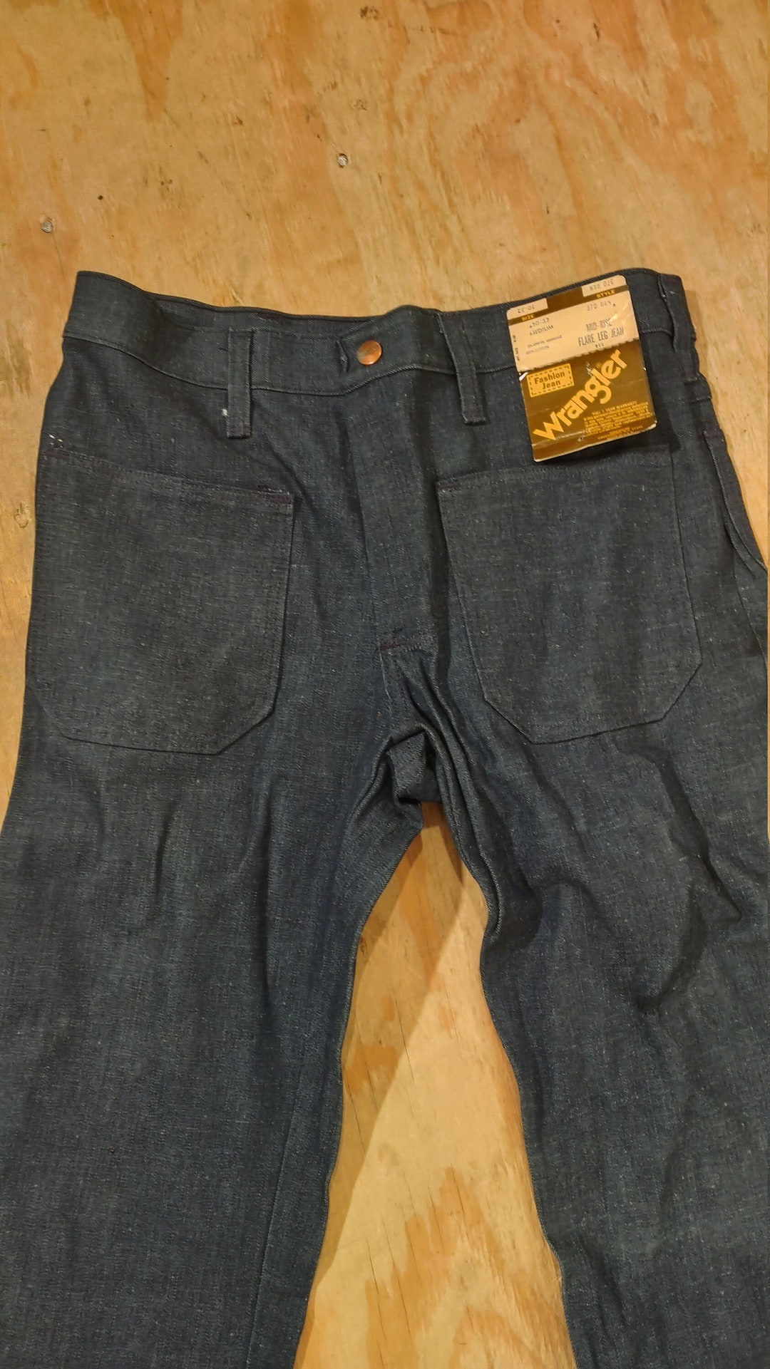 Wrangler Deadstock Vintage Denim Patch Pocket Pant 1970 Unwashed Jean ...