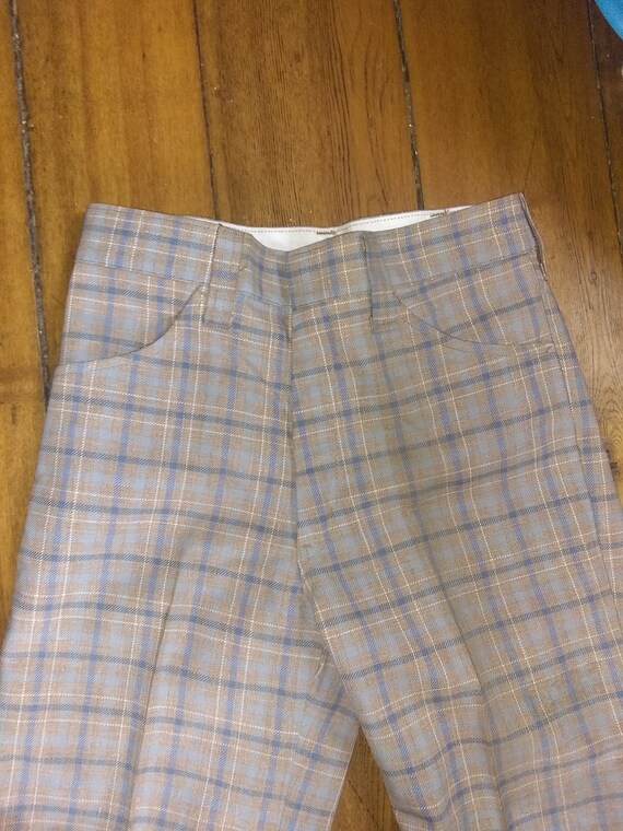 Wrangler 1970 plaid Vintage deadstock disco men jean … - Gem