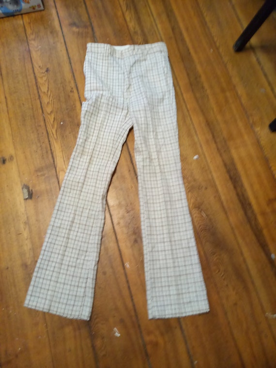 Wrangler 1970 plaid Vintage deadstock disco men jean … - Gem