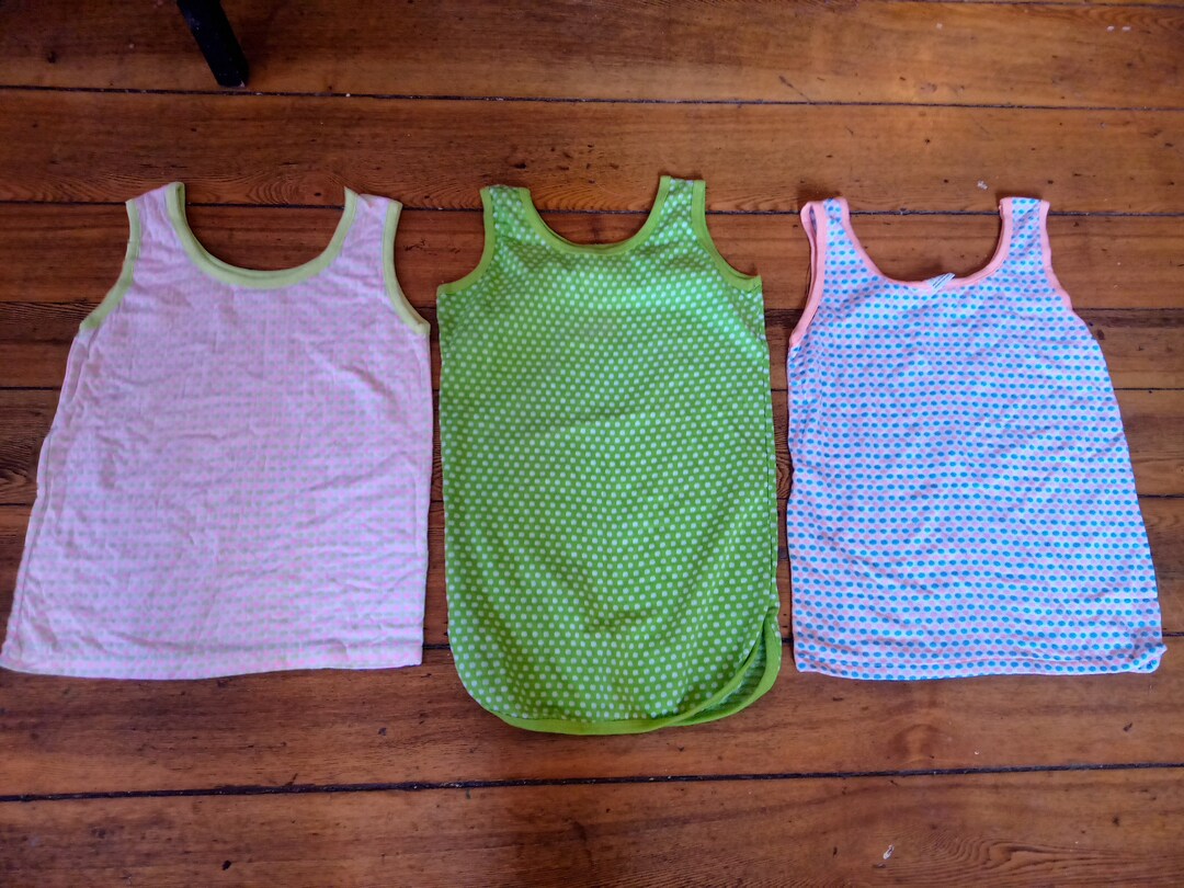 Vintage Dead Stock 3 Women Small Polka Dot 1970 New Old Tank Tops - Etsy