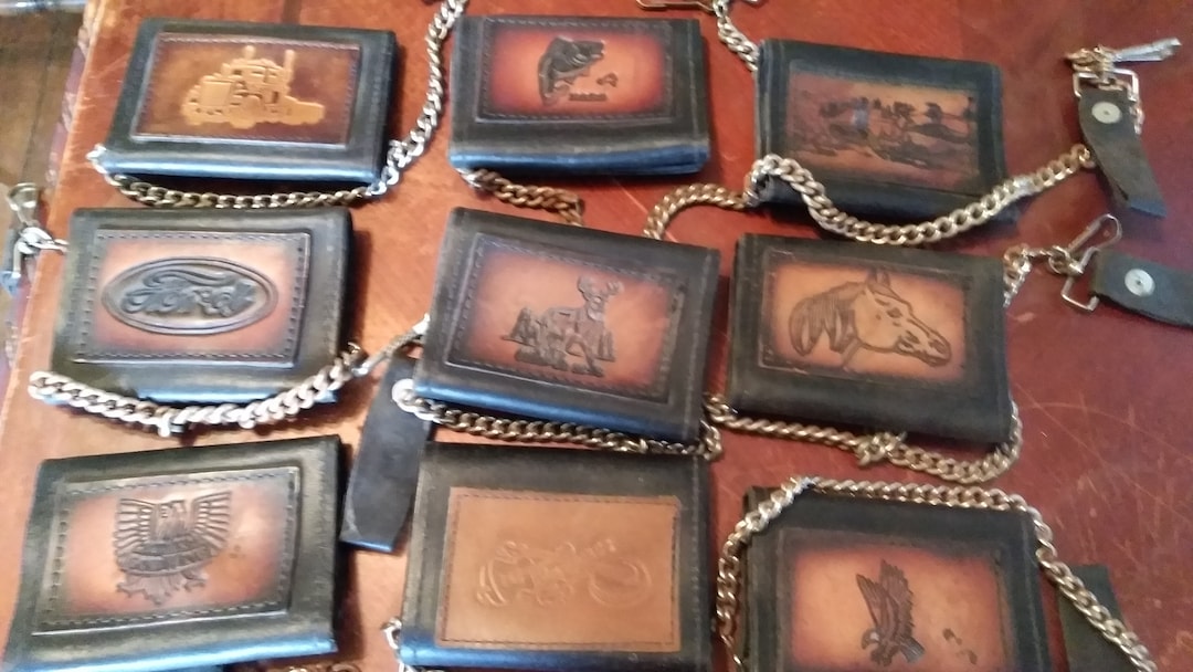 Vintage Leather Harley Davidson Wallets Deadstock 1970's Bag Leather ...