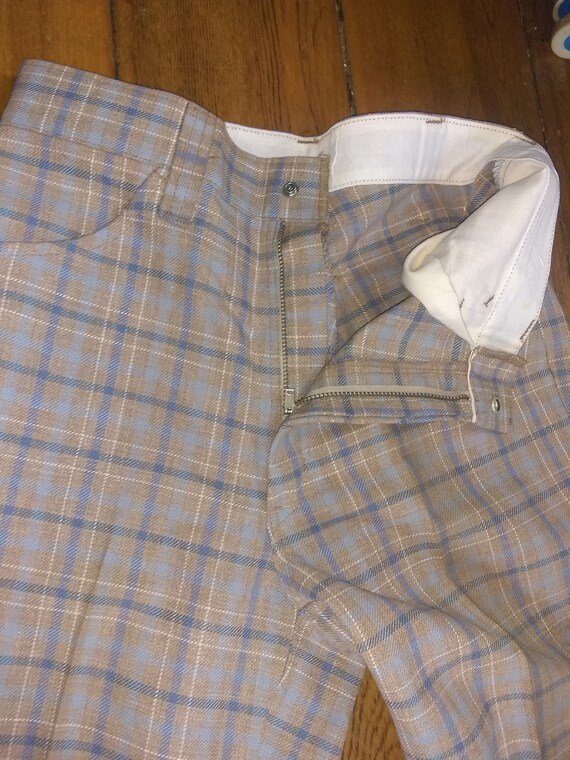 Wrangler 1970 plaid Vintage deadstock disco men jean … - Gem