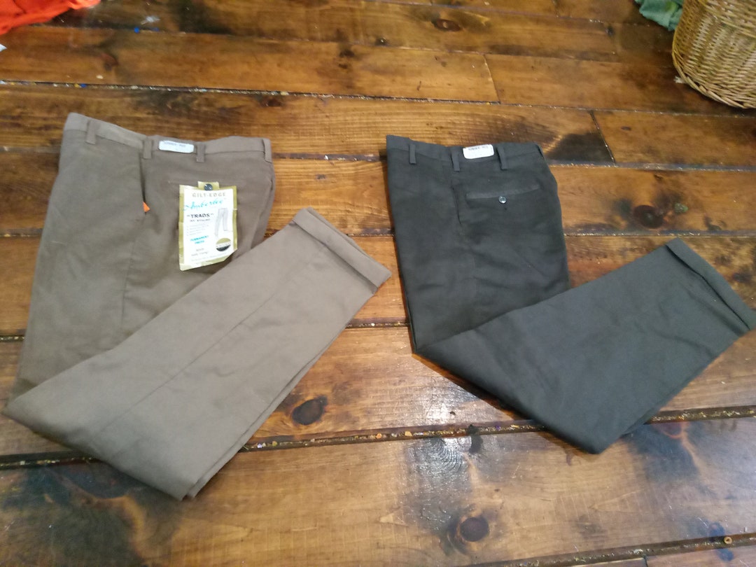 Amberly Deadstock Vintage Corduroy Peg Leg Slim Fit 1950 Flat Front ...