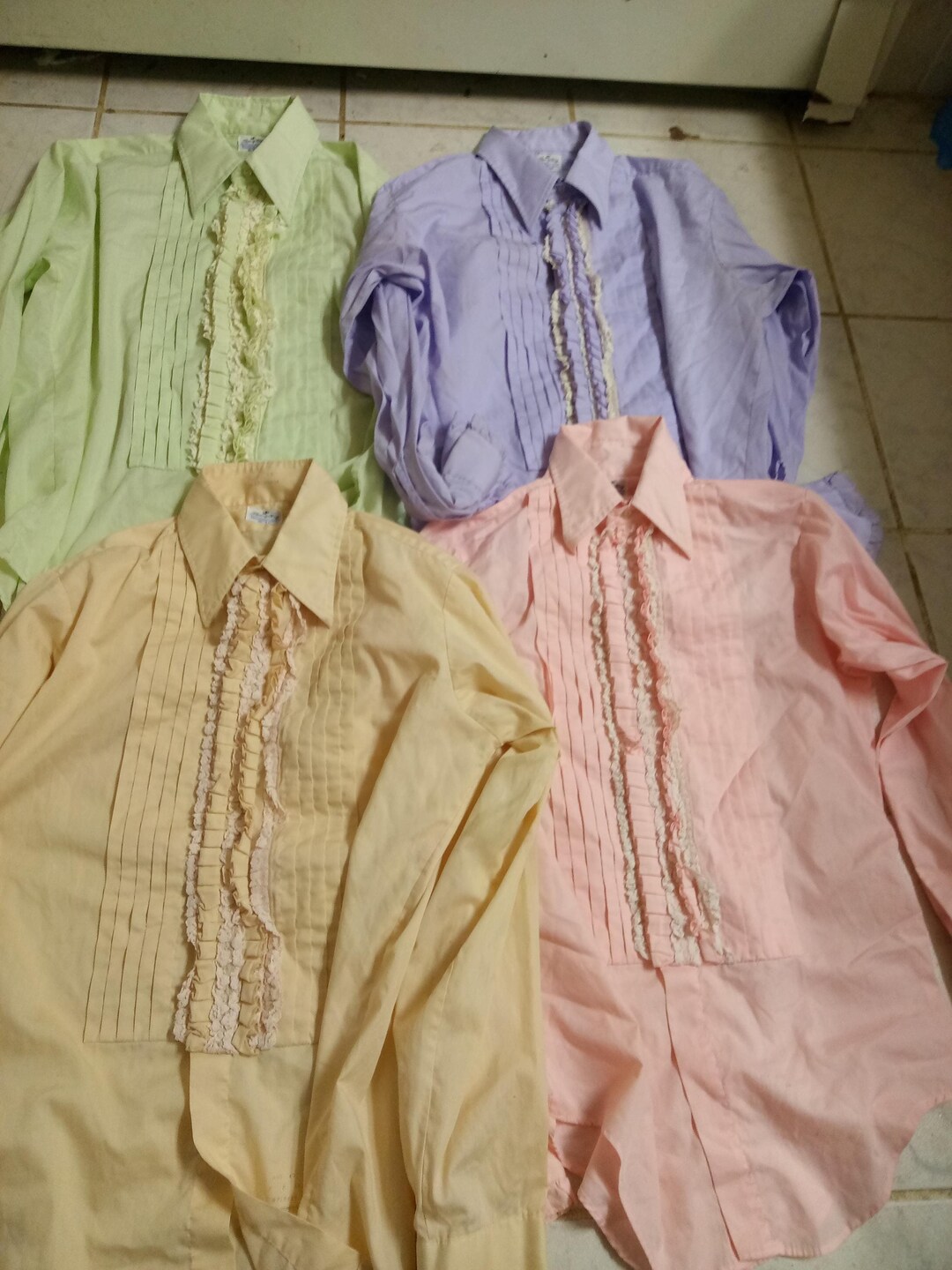 Vintage Ruffle Tuxedo Tux Shirts Men Sizes 1970s Wedding Prom Disco ...