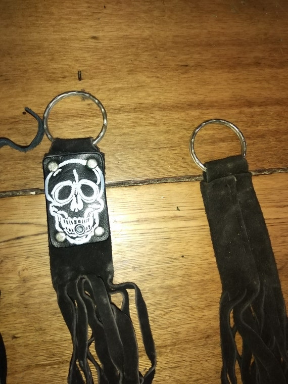 Vintage deadstock motorcycle key chains suede leather… - Gem