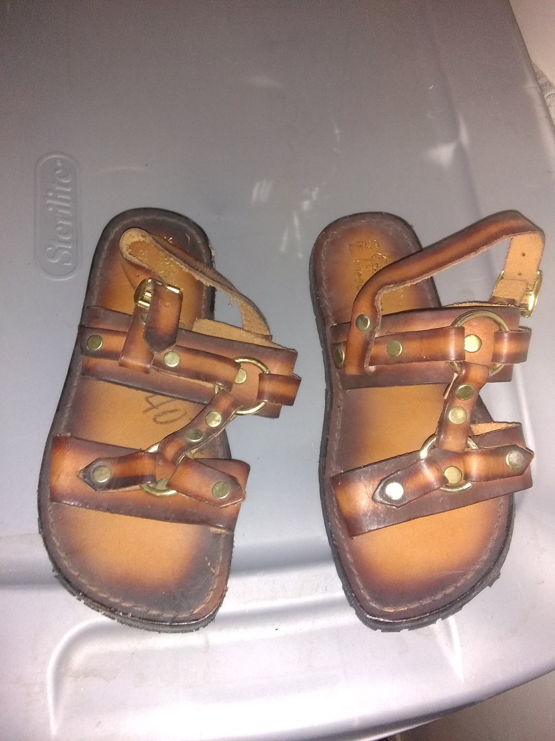 Vintage 1960 Deadstock Tire Tread Sandals Shoe Women 5 5.5 6 6.5 7 Made ...
