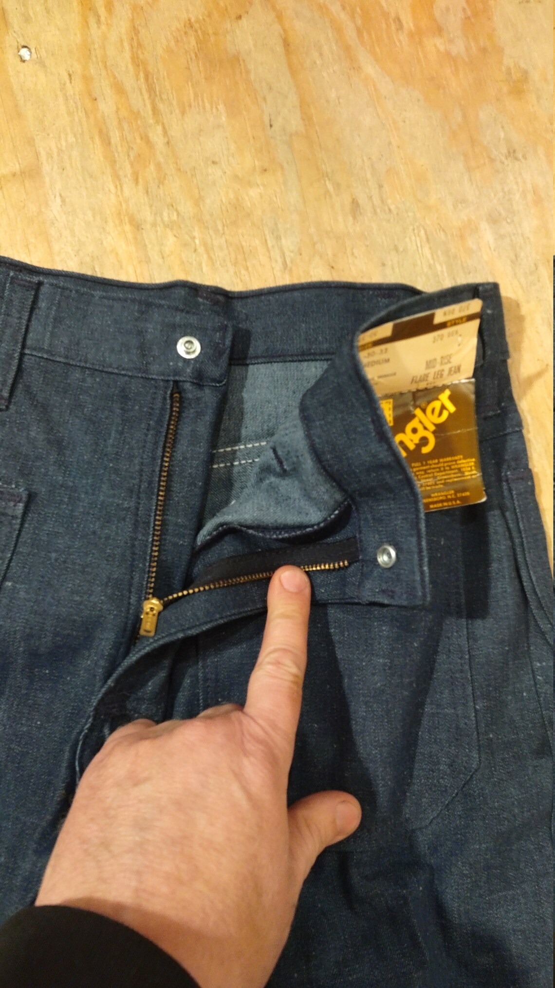 Wrangler Deadstock Vintage Denim Patch Pocket Pant 1970 Unwashed Jean ...
