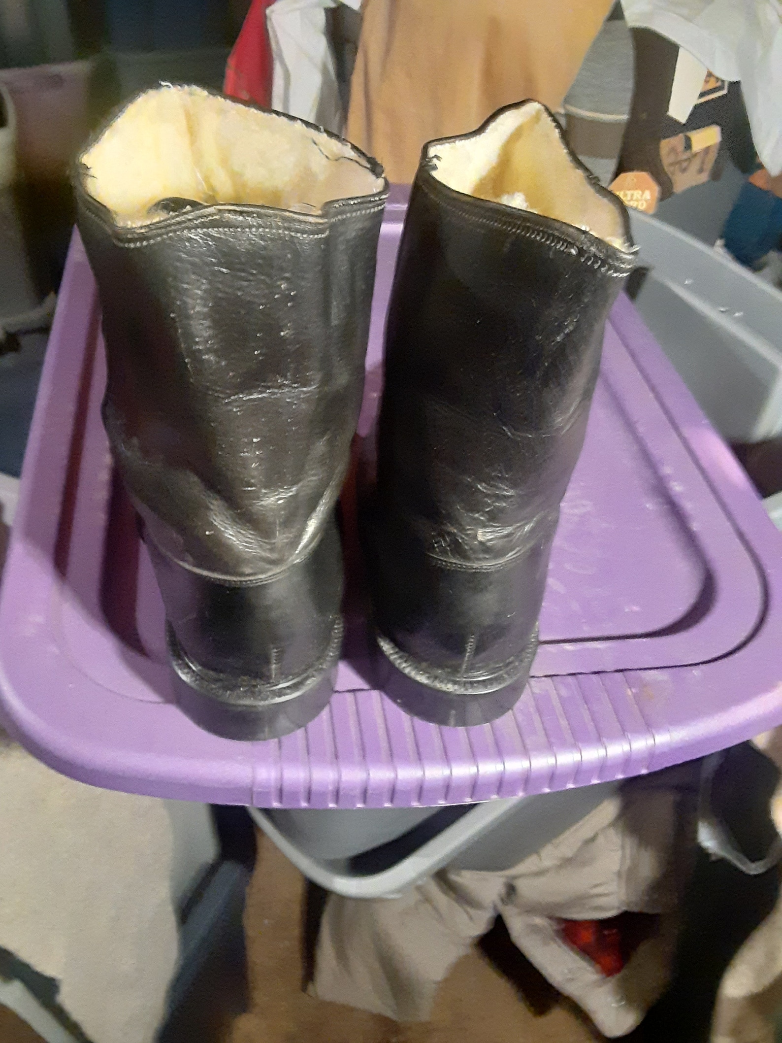 Deadstock Nos Vintage Peco Boot Leather Shoe USA Fur Line Motorcycle ...