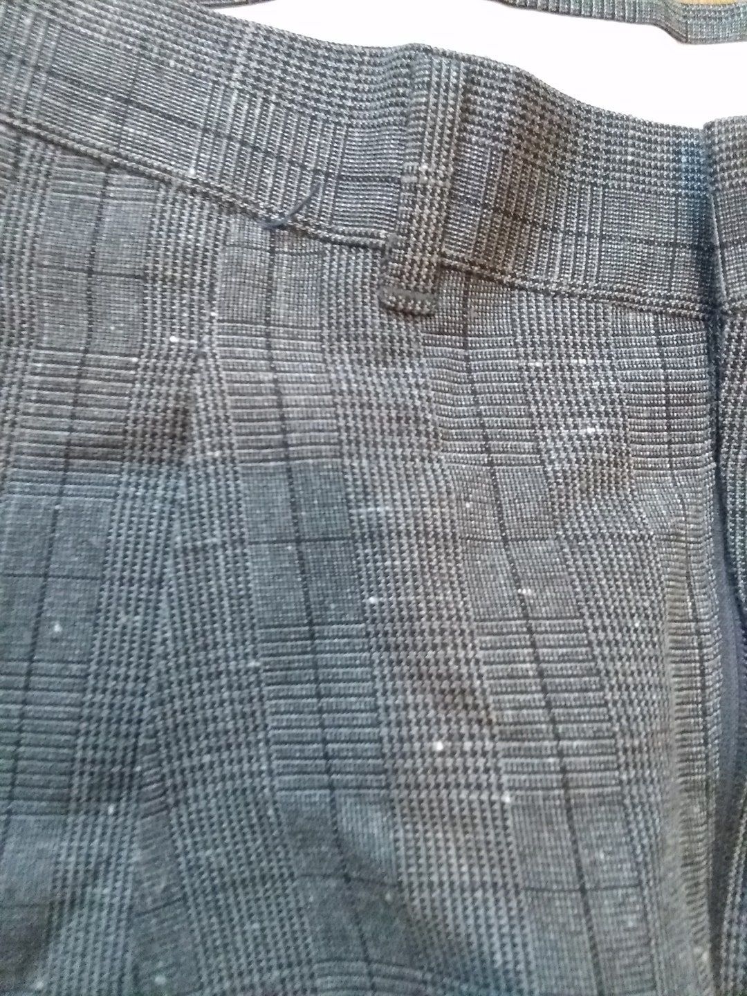 Vintage Deadstock Pleated 1980s Made USA Grey Plaid Tapper Dress Slax ...