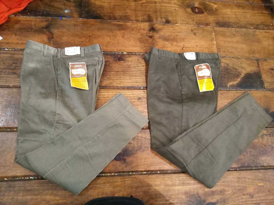Mr Wrangler Deadstock Vintage Corduroy Peg Leg Slim Fit 1950 Flat Front ...