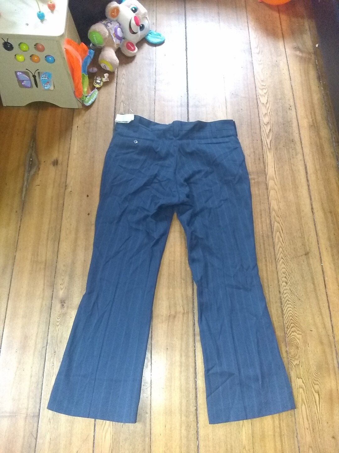 Deadstock Vintage Campus Striped Pant Flare Bellbottom Hi Rise Rayon ...