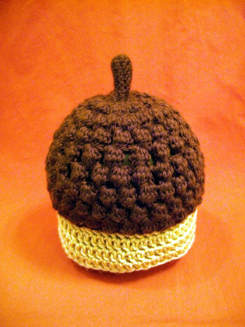 Acorn Beanie - Acorn Hat Crochet PATTERN - Adult Sized - Anatomically ...