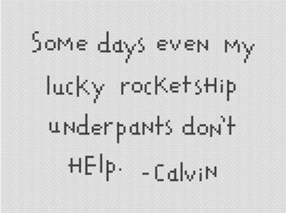Calvin and Hobbes Rocketship Quote Counted Cross-stitch | Etsy
