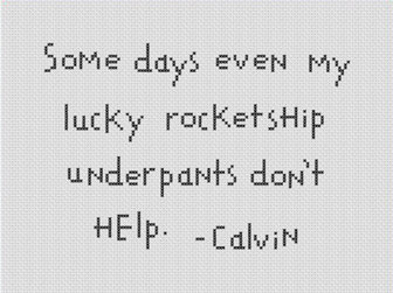 Calvin and Hobbes Rocketship Quote Counted Cross-stitch PATTERN - Etsy