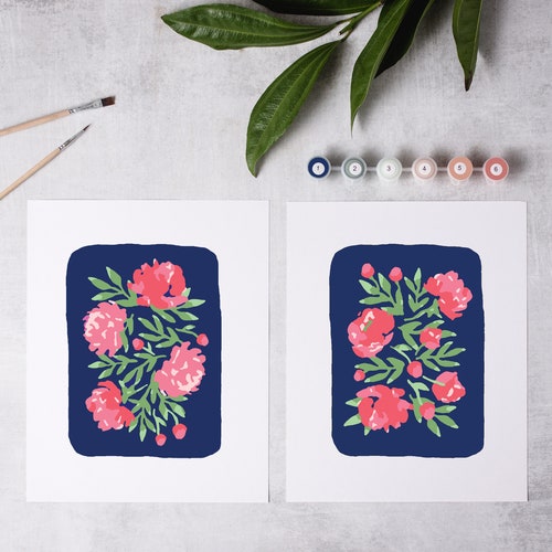 Paint by Number Kit Adult Flower - Etsy