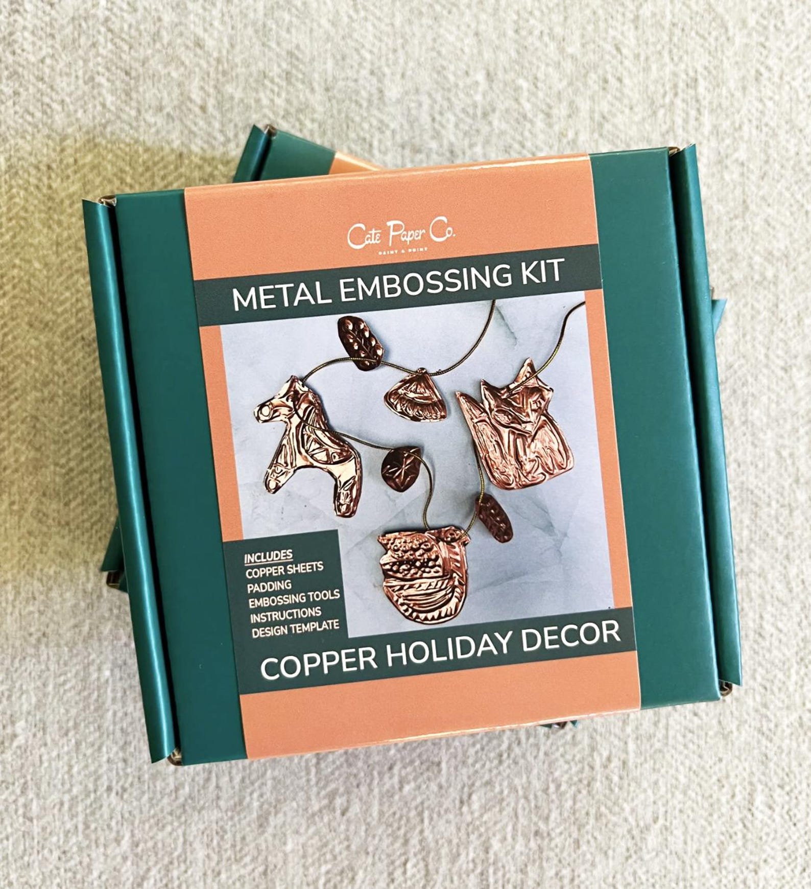 Copper Garland Metal Embossing Kit / Holiday Craft Kit / Metal Tooling ...